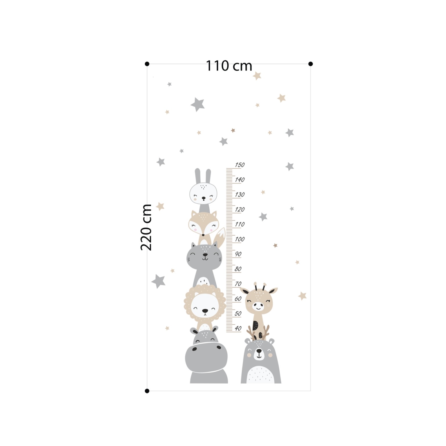 Forest Animal growth Ruler - Wall Creations