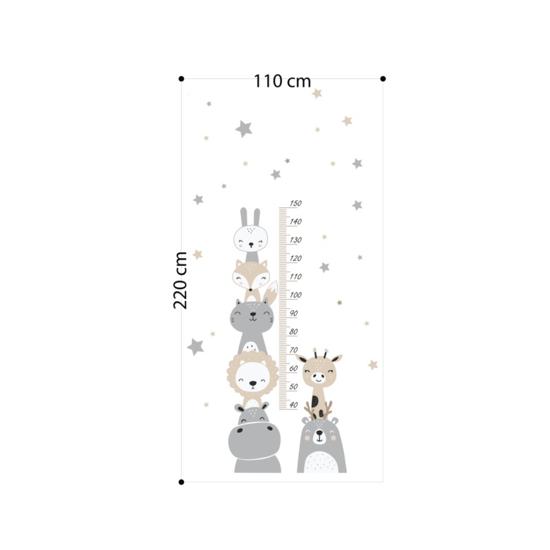 Forest Animal growth Ruler - Wall Creations